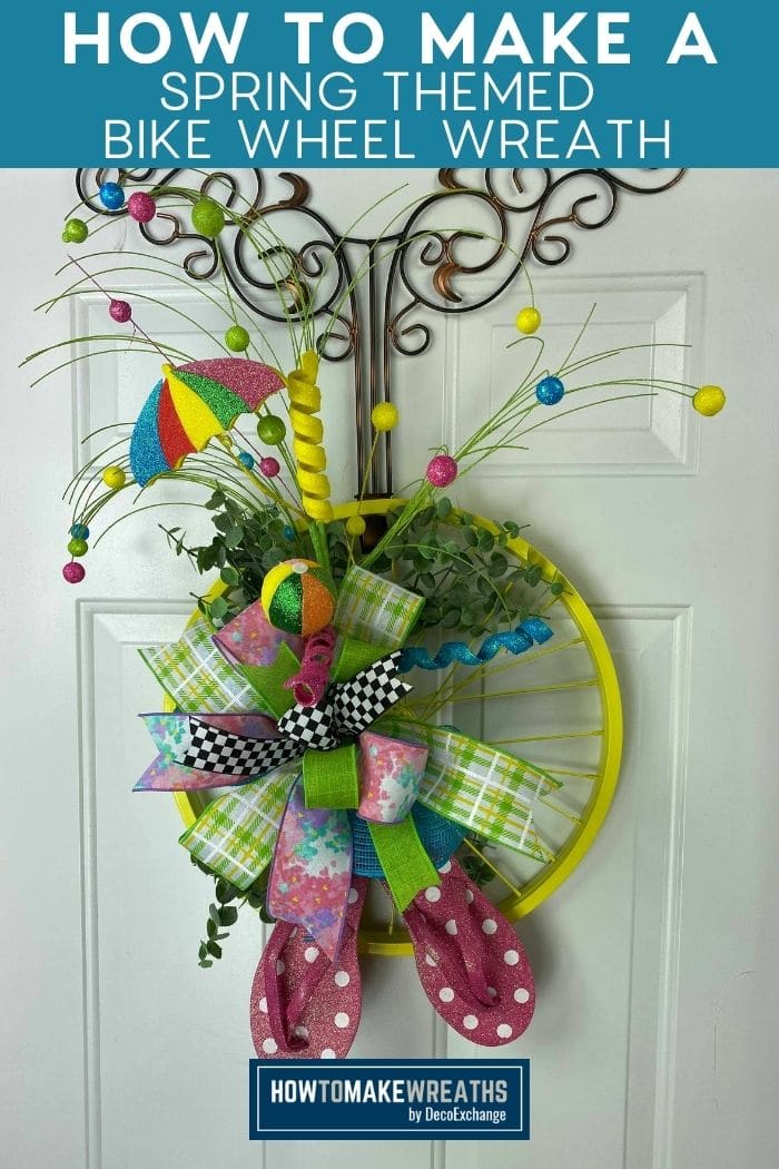 DIY Spring-Themed Bike Wheel Wreath - How to Make Wreaths - Wreath ...