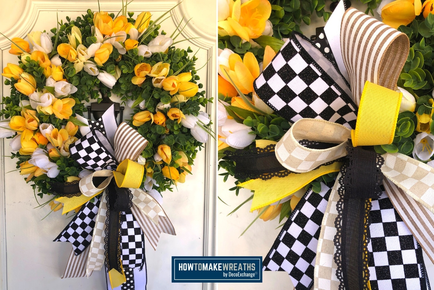 "Cheater" Yellow And White Tulip Wreath