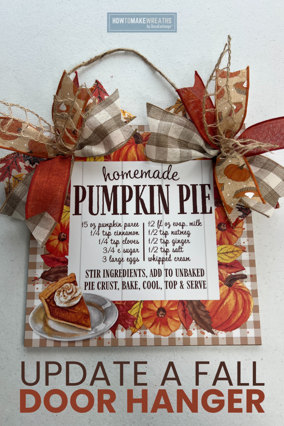 Fall Door Hanger Update with Leftover Craft Supplies - How to Make ...